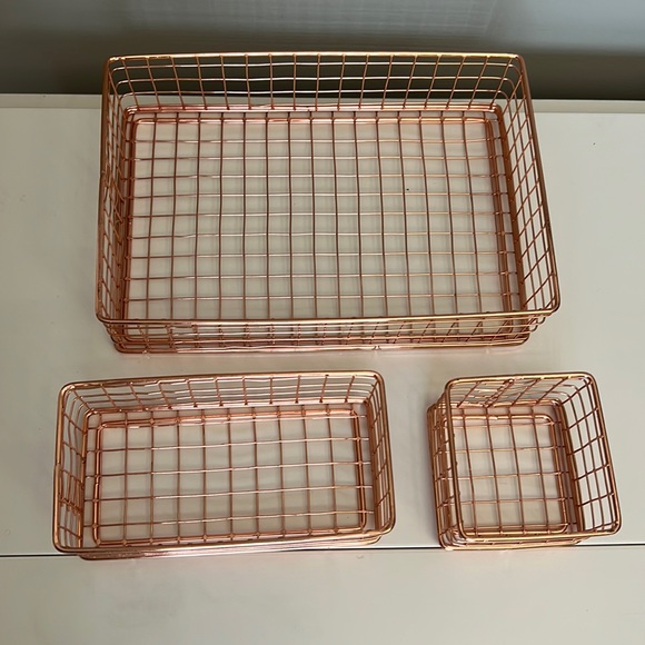 Office | Rose Gold Copper Wire Desktop Organizers | Poshmark